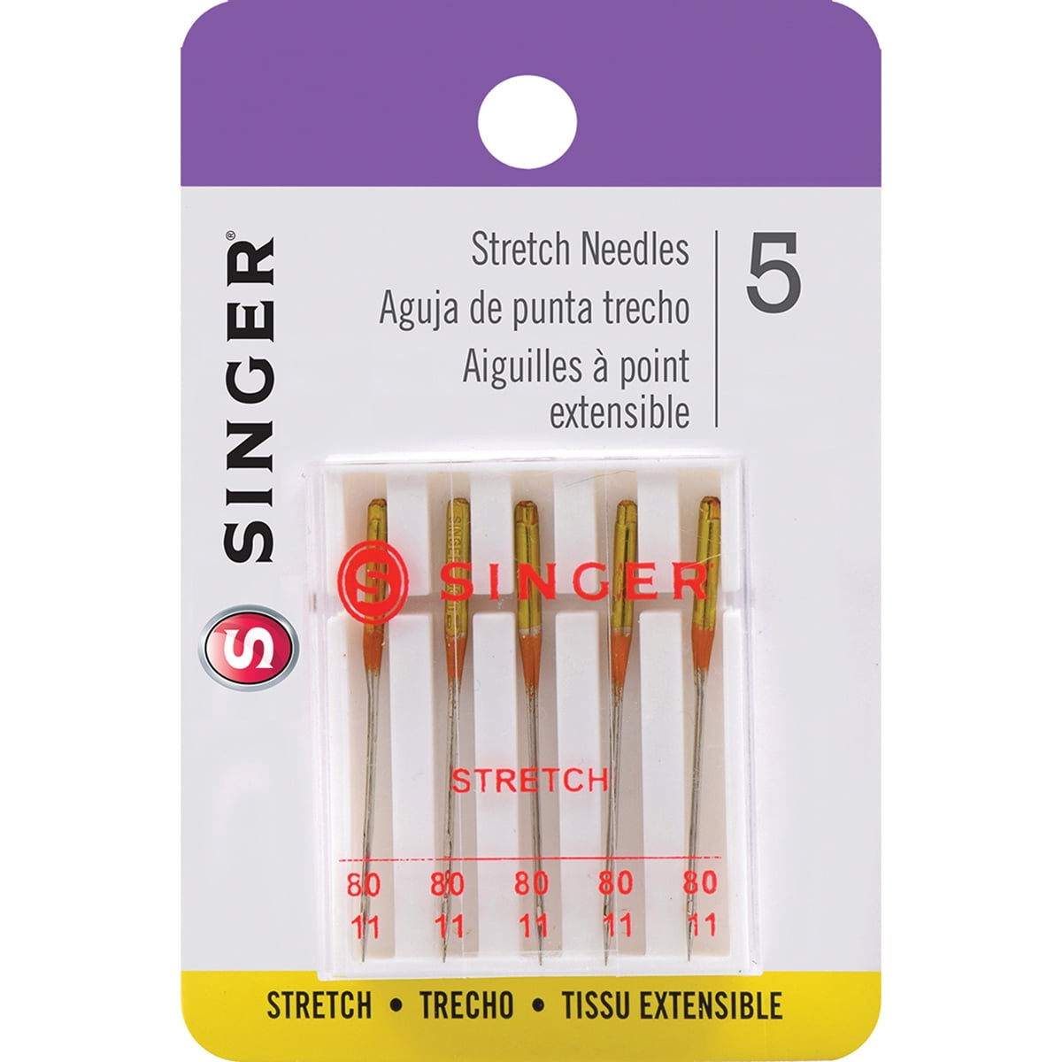 SINGER 5-Count Stretch Sewing Machine Needles, Size 80/12 - Walmart.com