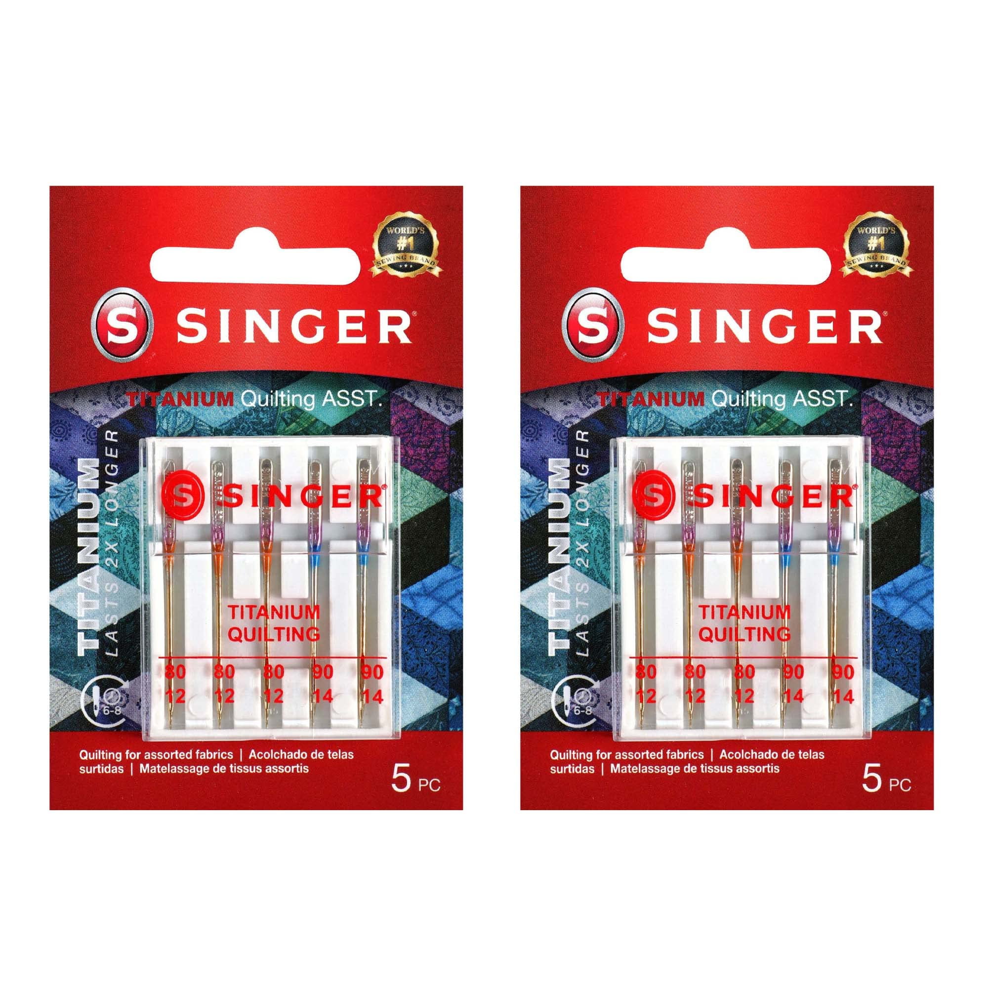 Singer Titanium Universal Quilting Machine Needles, 2-Pack C33 ...