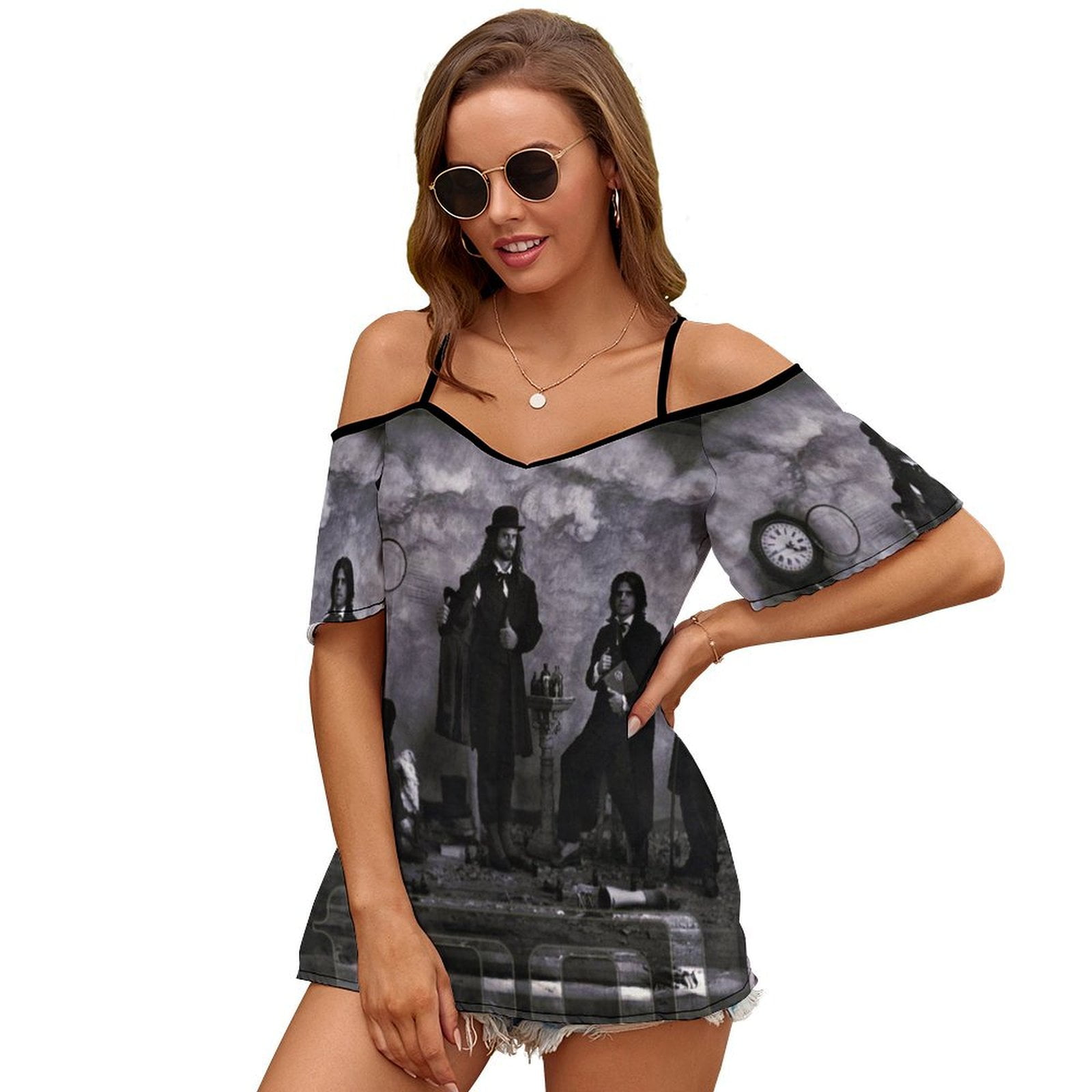 Singer Tool Band Rock Cold Shoulder T-Shirt For Womens Short Sleeve Off ...