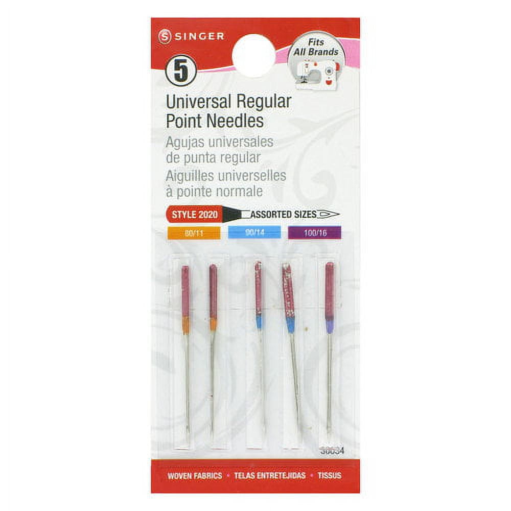 Singer Universal Regular-Point Machine Needles, 5 Count - Walmart.com