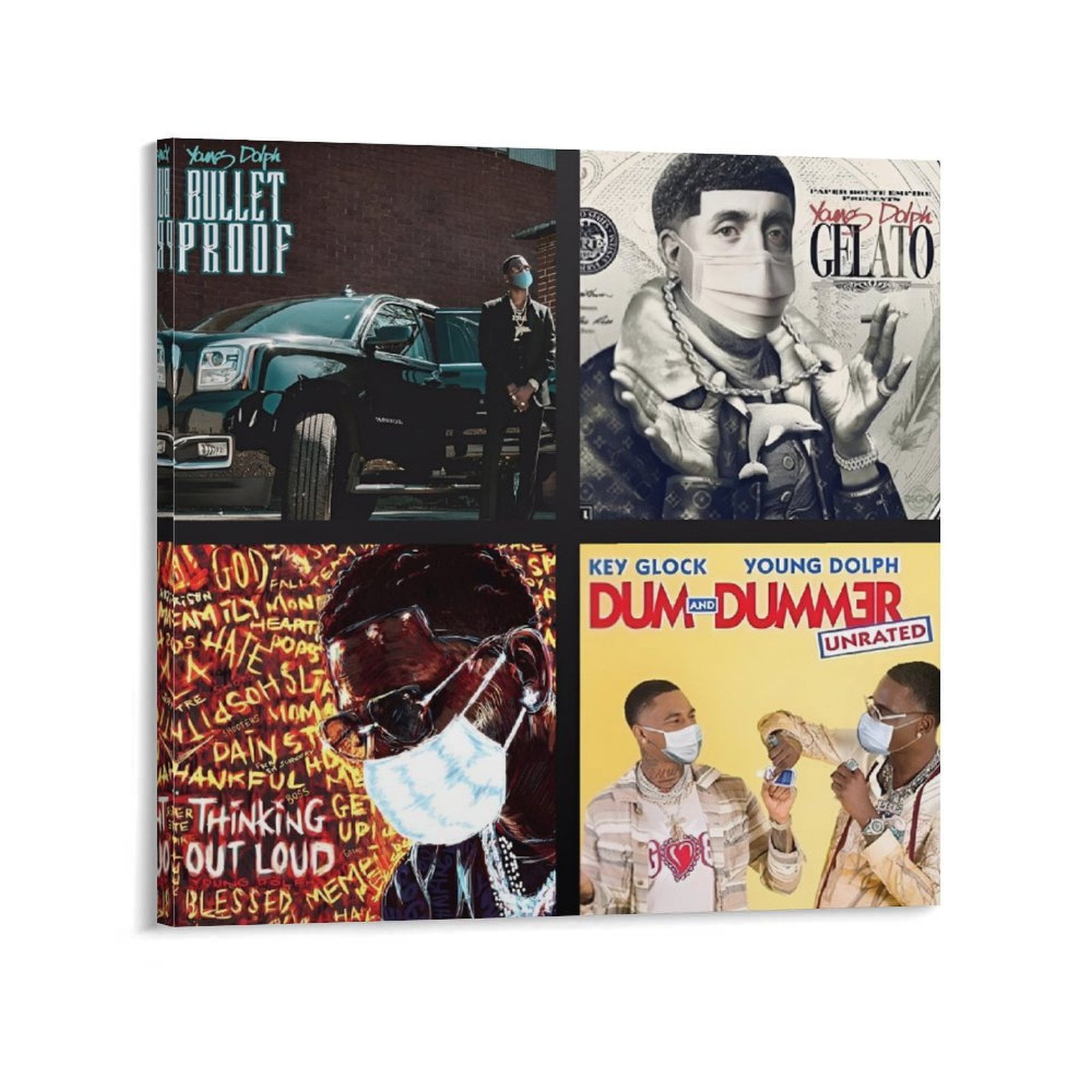 Singer Young Dolph Poster Rapper Hiphop Music Album Cover Canvas Art ...