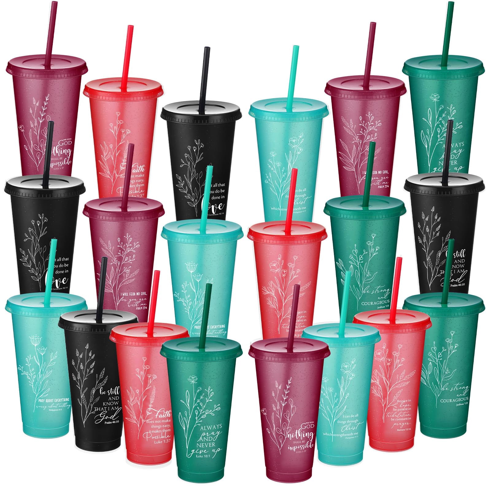 Singhoow 20 Pcs Christian Gift Bulk Christian Tumbler Plastic Bible ...