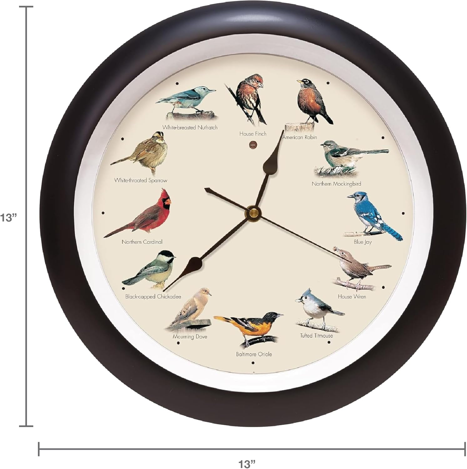 Singing Bird Wall Clock, 13 Inch, Black - Walmart.com