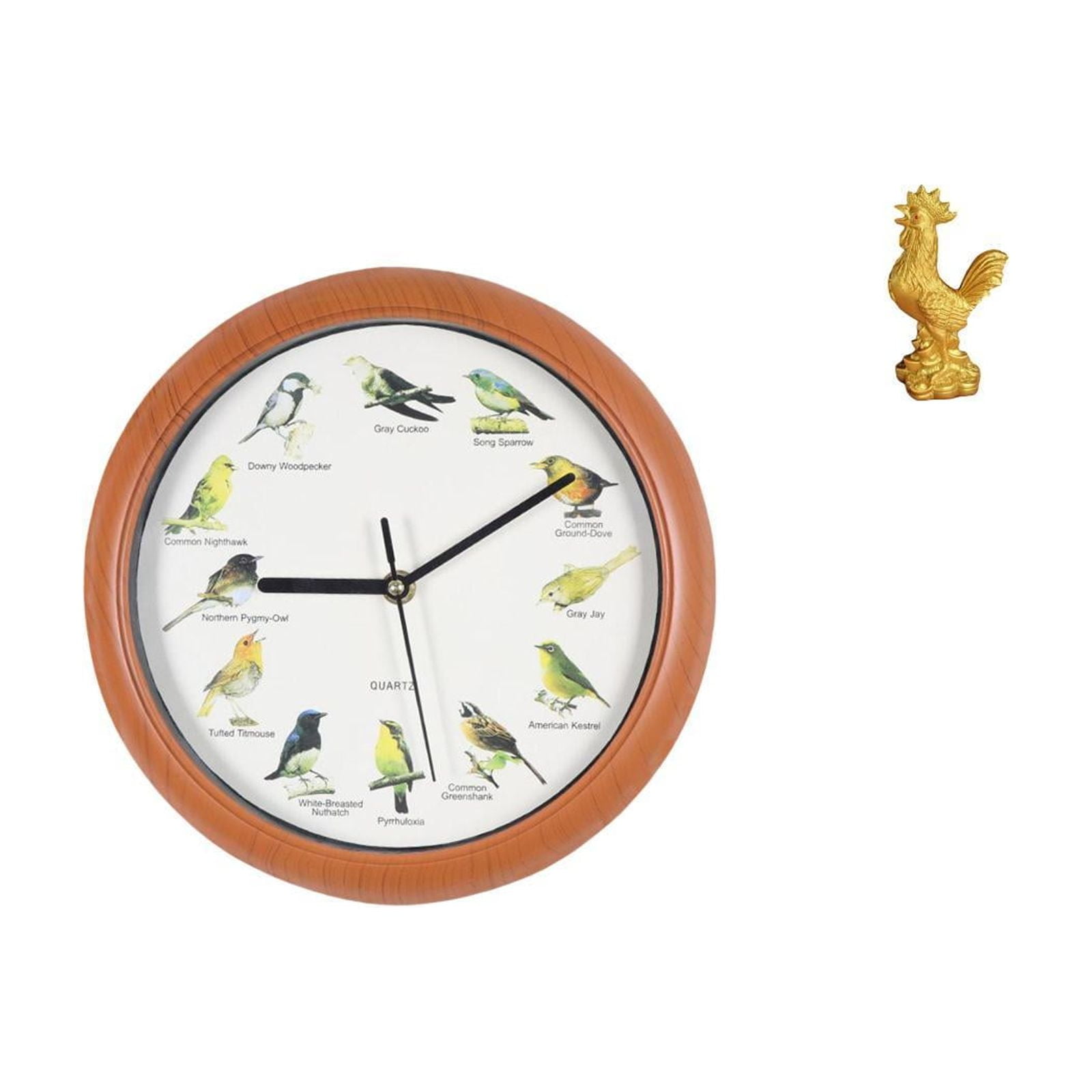 Singing Bird Wall Clock Rooster Statue Chicken Sculpture PP Resin ...