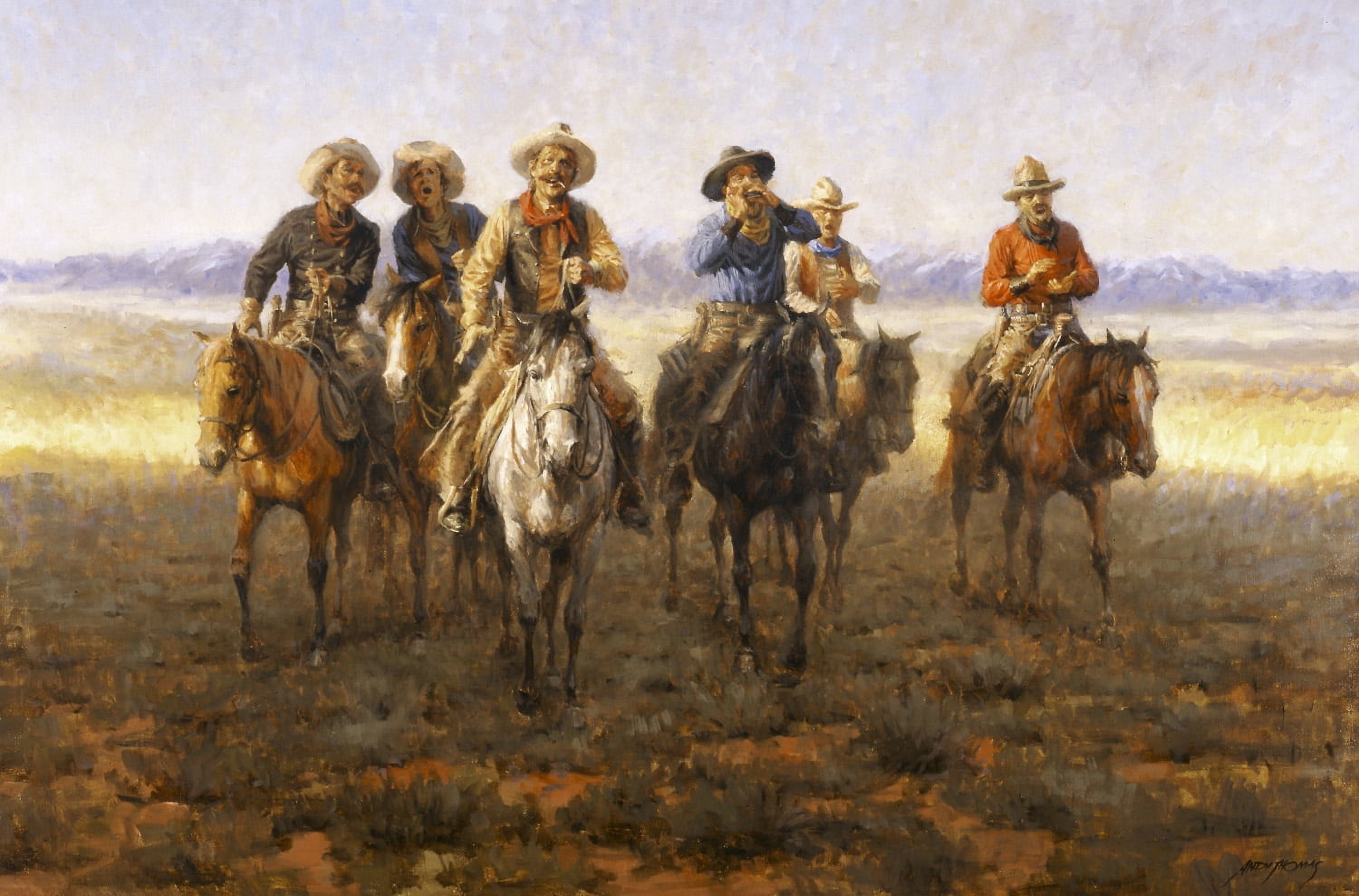 Singing Cowboys by Andy Thomas - Canvas Timeless Edition 24x36 ...