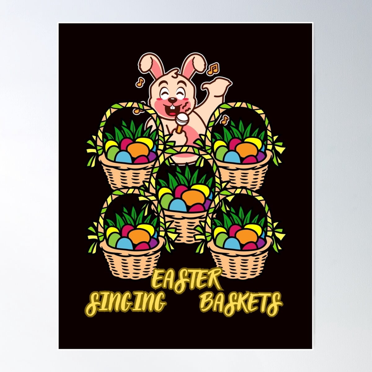 Singing Easter Baskets Poster Wall Art, Modern Wall Decor For Living ...