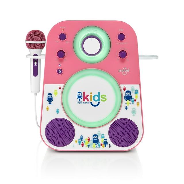 Singing Machine Kids Mood LED Glowing Bluetooth Sing-Along Speaker w ...