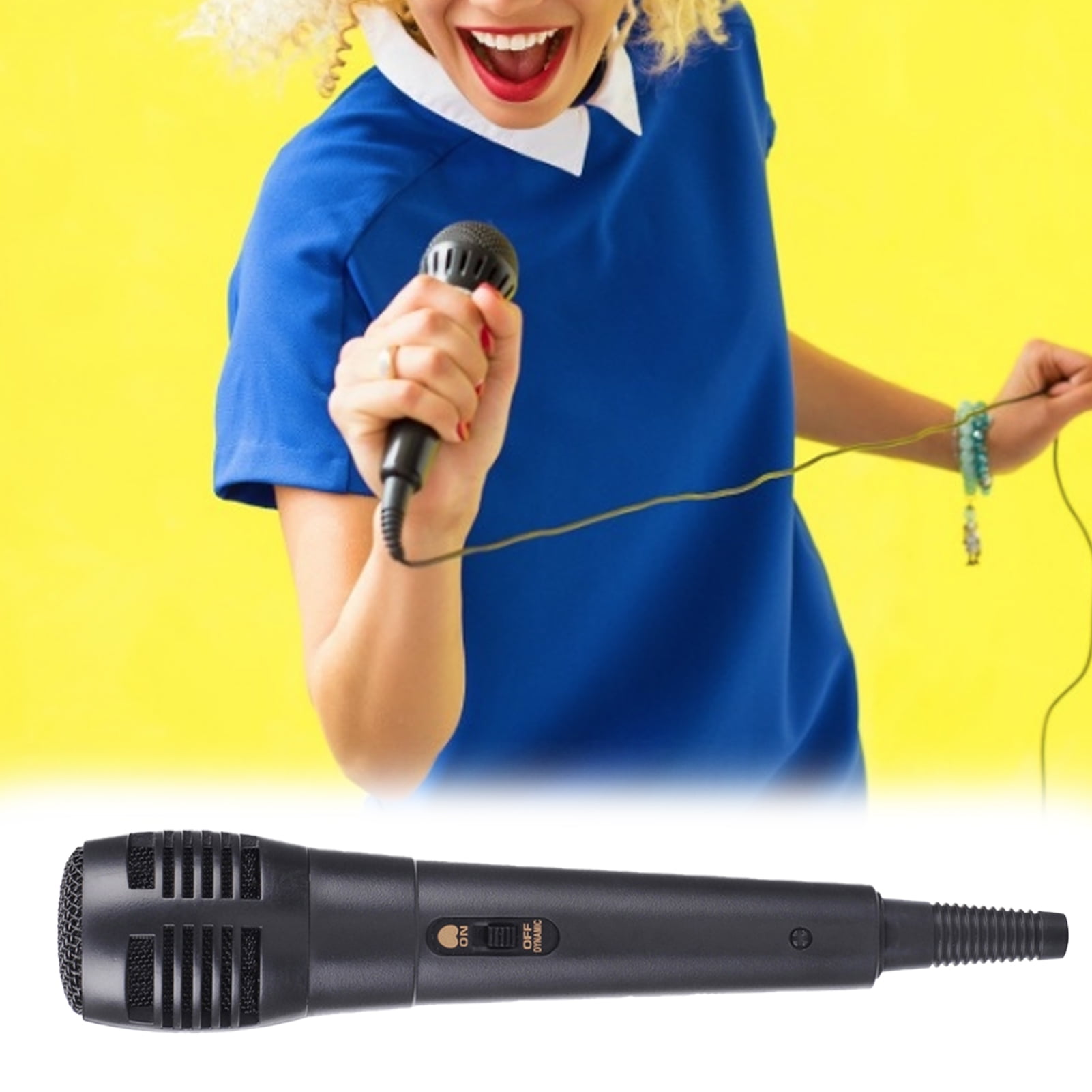 Singing Machine Unidirectional Dynamic Microphone Black Microphone ...