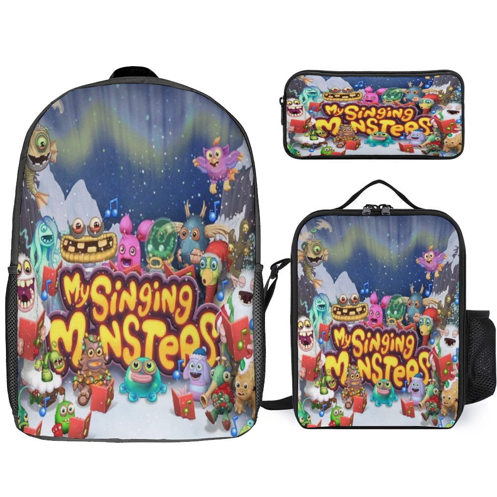 Singing Monste Backpacks Set for Backpack with Lunch Box Lunch Bag ...