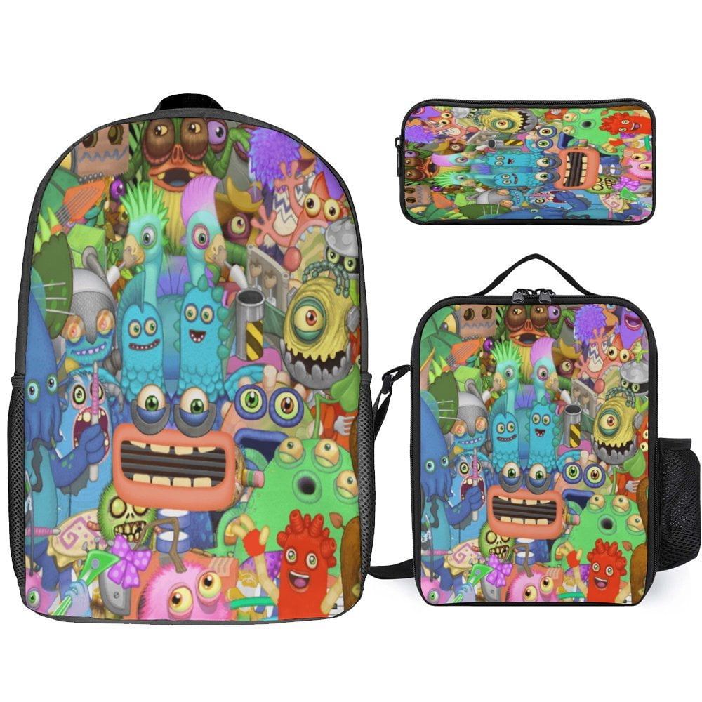 Singing Monste Back-pac Set for Back-pac with Lunch Box Lunch Bag ...