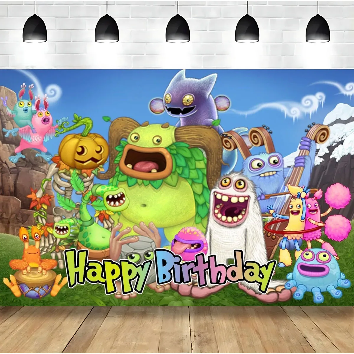 Singing Monster Theme Birthday Party Decoration Background Shower Music ...