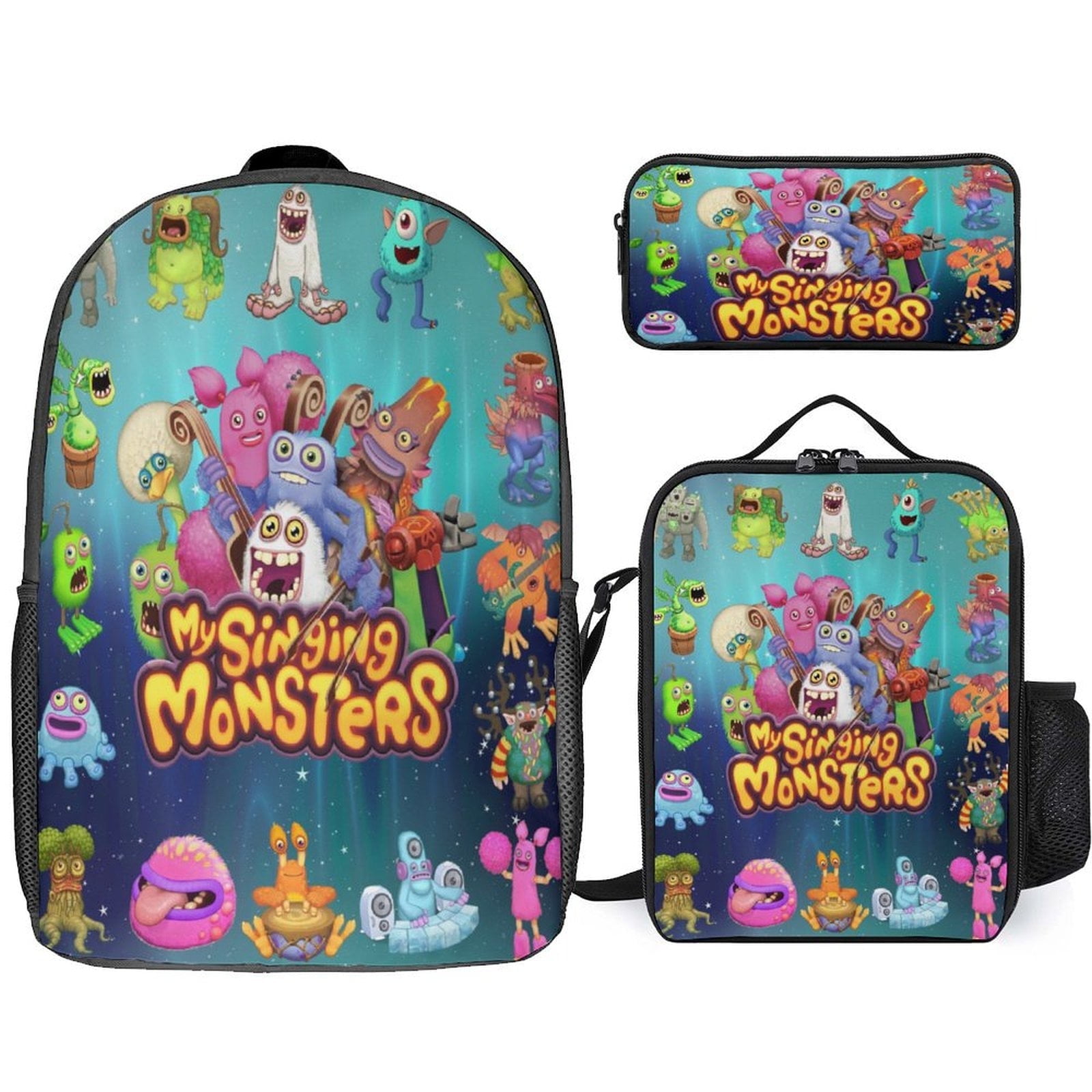 My Singing Monsters 3 Piece Backpack Set with Lunch Bag Pencil Case ...