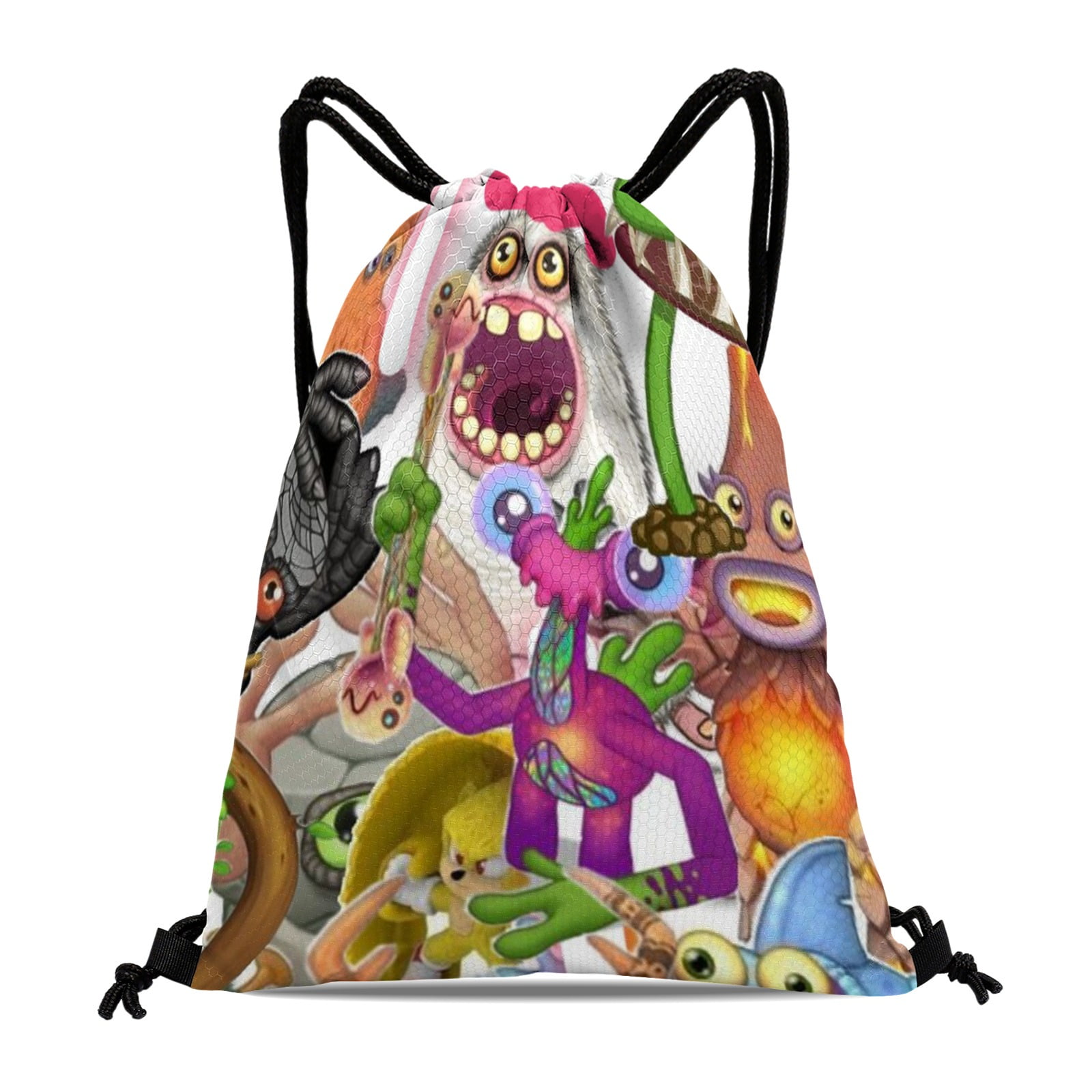 My Singing Monsters City Gym Drawstring Backpack:Waterproof design, ideal for hiking, yoga ...