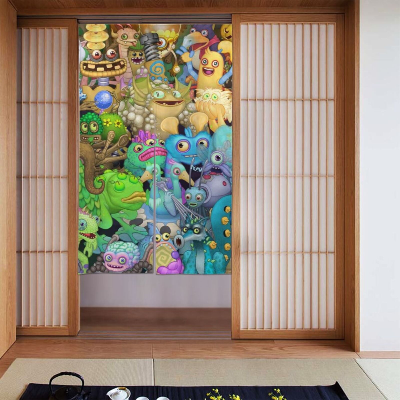 My Singing Monsters Door Curtains, Funny 2 Panels Partition Doorway ...