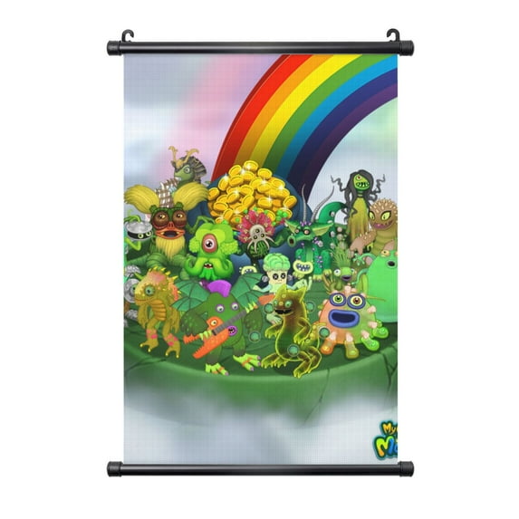 My Singing Monsters Island Black Plastic Shaft Hanging Poster Canvas ...