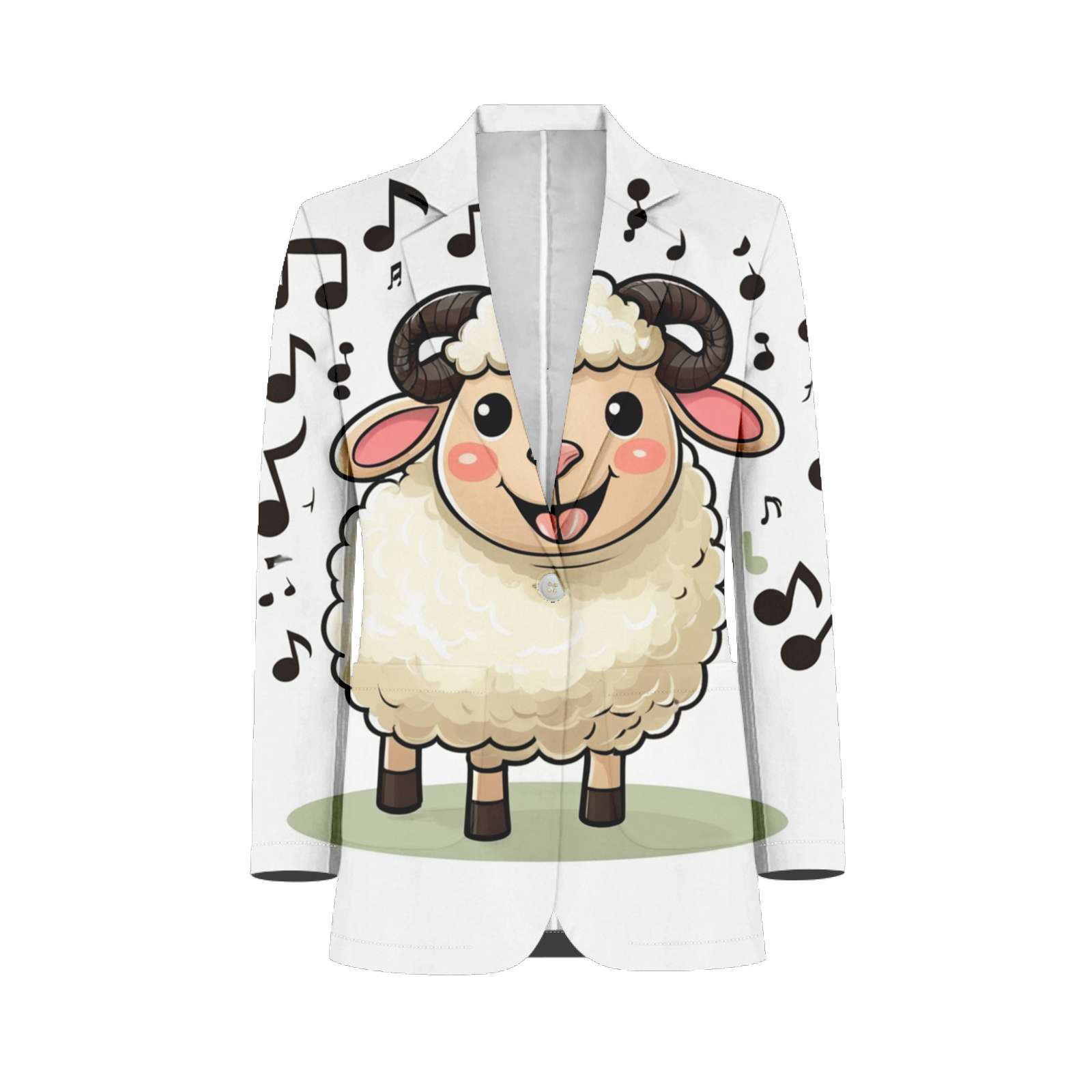 Singing Sheep Cartoon Mens Suits Shawl Collar Slim Fit Suit Mens Groom ...