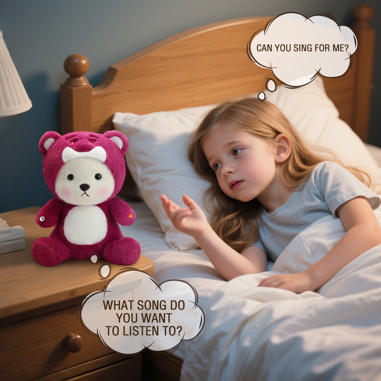 Singing Talking Tear Bear Toy, Electronic Soft Plush Stuffed Animal ...