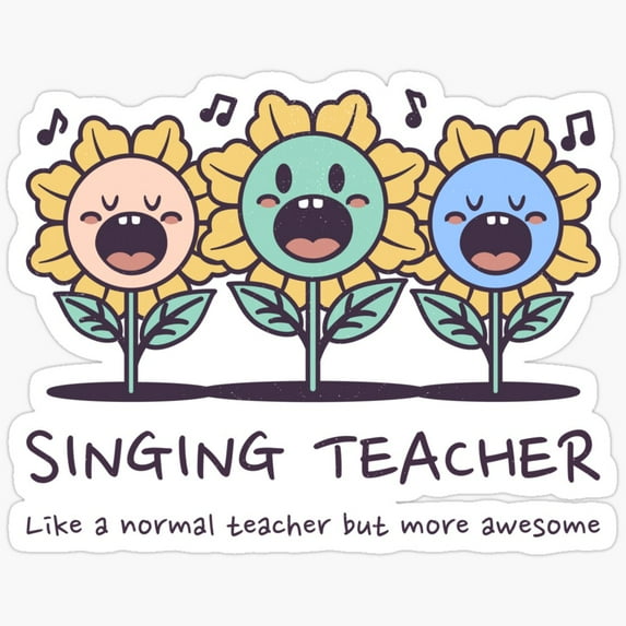 Singing Teacher Sticker Phone Decal Water Bottle Stickers Car Decals ...