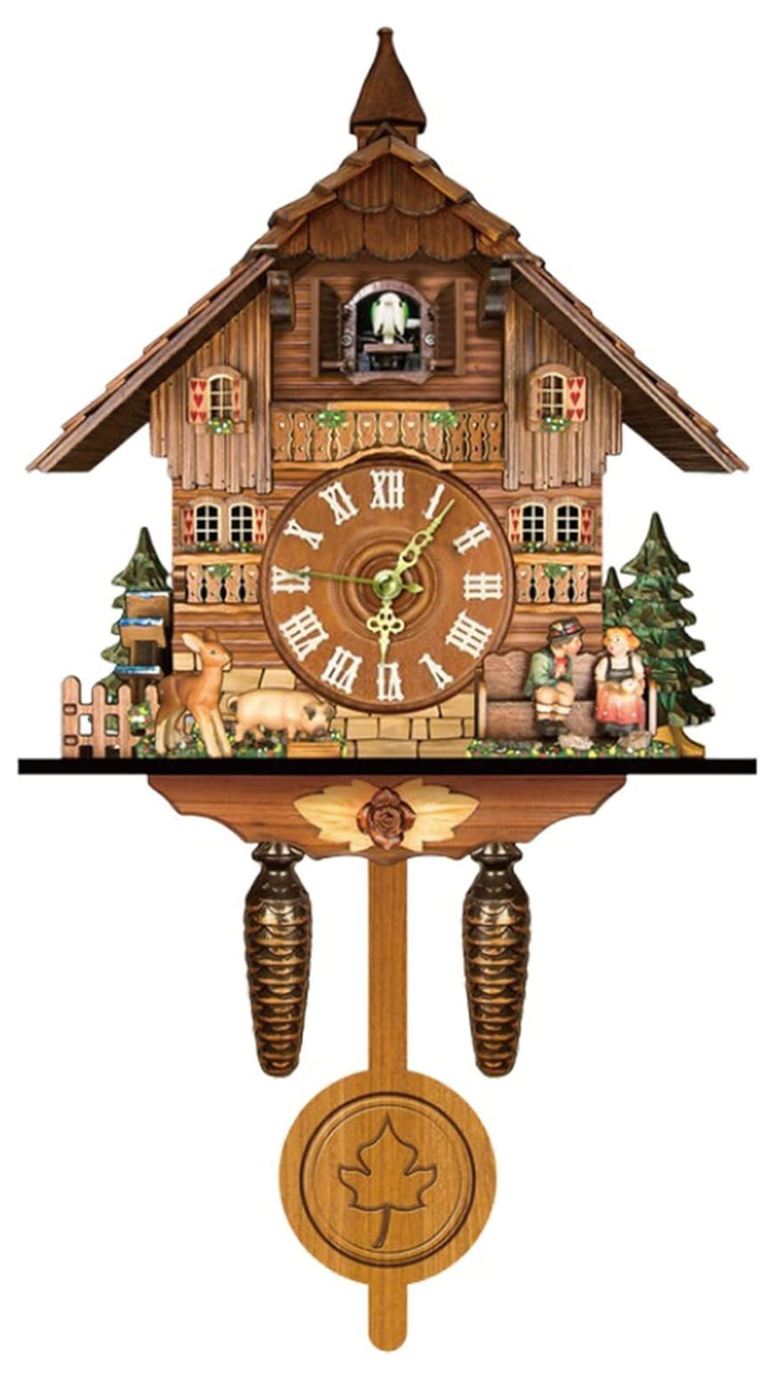 Singing Wall Clock Vintage Pendulum Home Living Room Wooden Art Decor ...