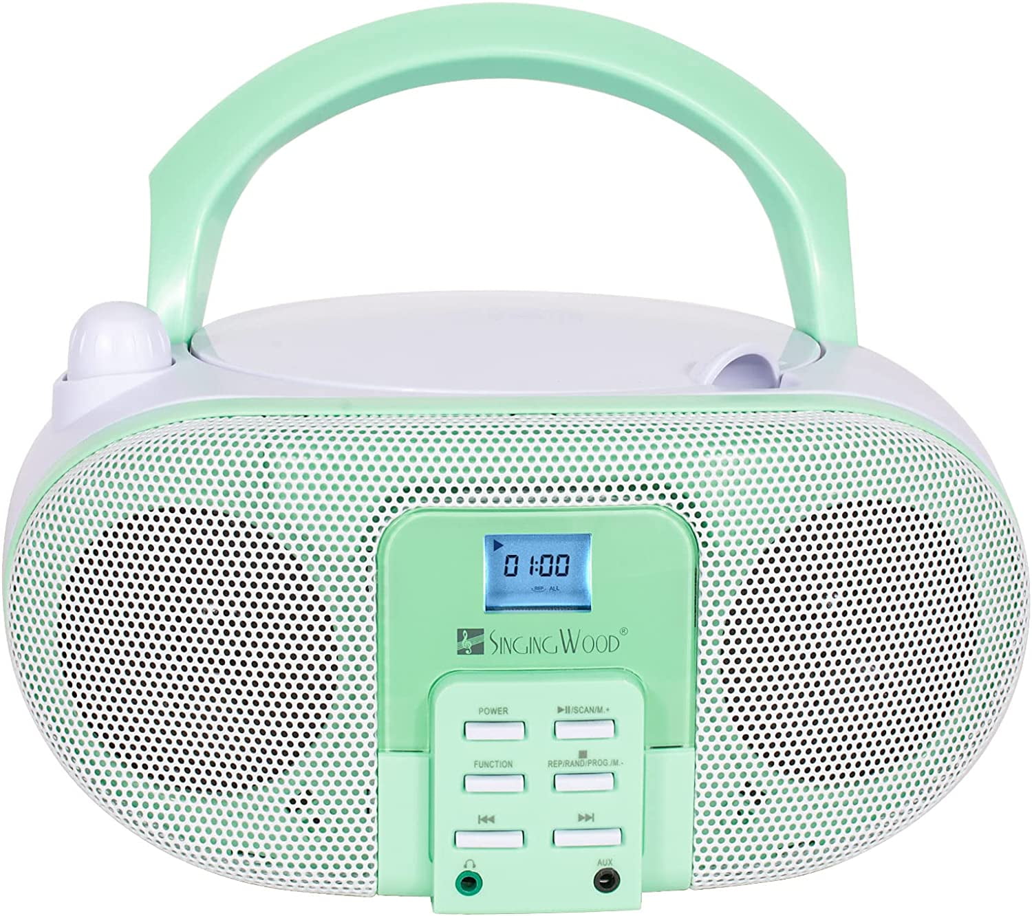 SingingWood GC01 Portable CD Player Boombox, AM/FM Radio, LCD, Aux-in ...