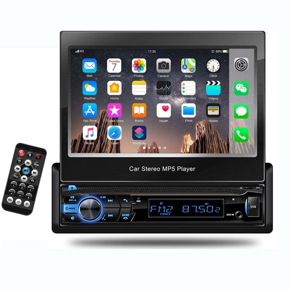 Single 1 Din Radio 7 inch Electric Telescopic Screen Touchscreen Car ...