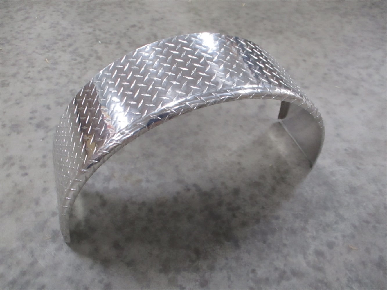 Single (1) Round Aluminum Tread Plate Cargo Trailer Fender 34"L 17.25"H ...