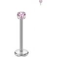 Single 316L Surgical Steel Threadless Labret Stud With Cz For Nose ...