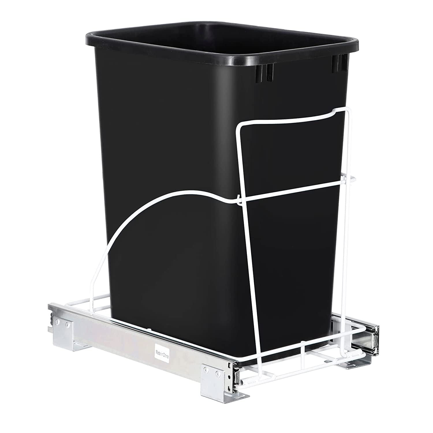 Single 35 Quart Kitchen Cabinet Pull-Out Trash Can Waste Bin Container ...