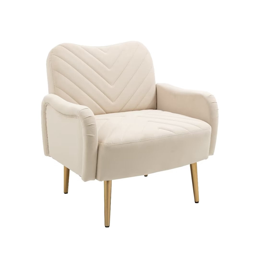 Single Accent Chair, Modern Sofa Chair with Curved Armrests, Comfy Club ...