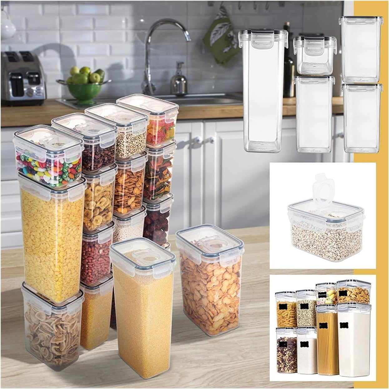 Single Airtight Clear Storage Containers, Vacuum Storage Airtight Jars With Lids, Home Storage ...