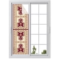 Single Arch Window Privacy Film, Modern Red Beige Floral Frame Frosted ...