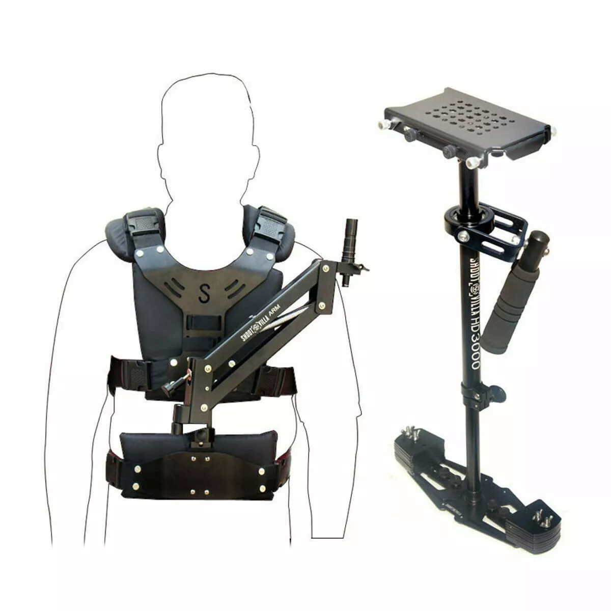 Single Arm vest with Handheld Stabilizer 3000 Video Camera Steadycam ...