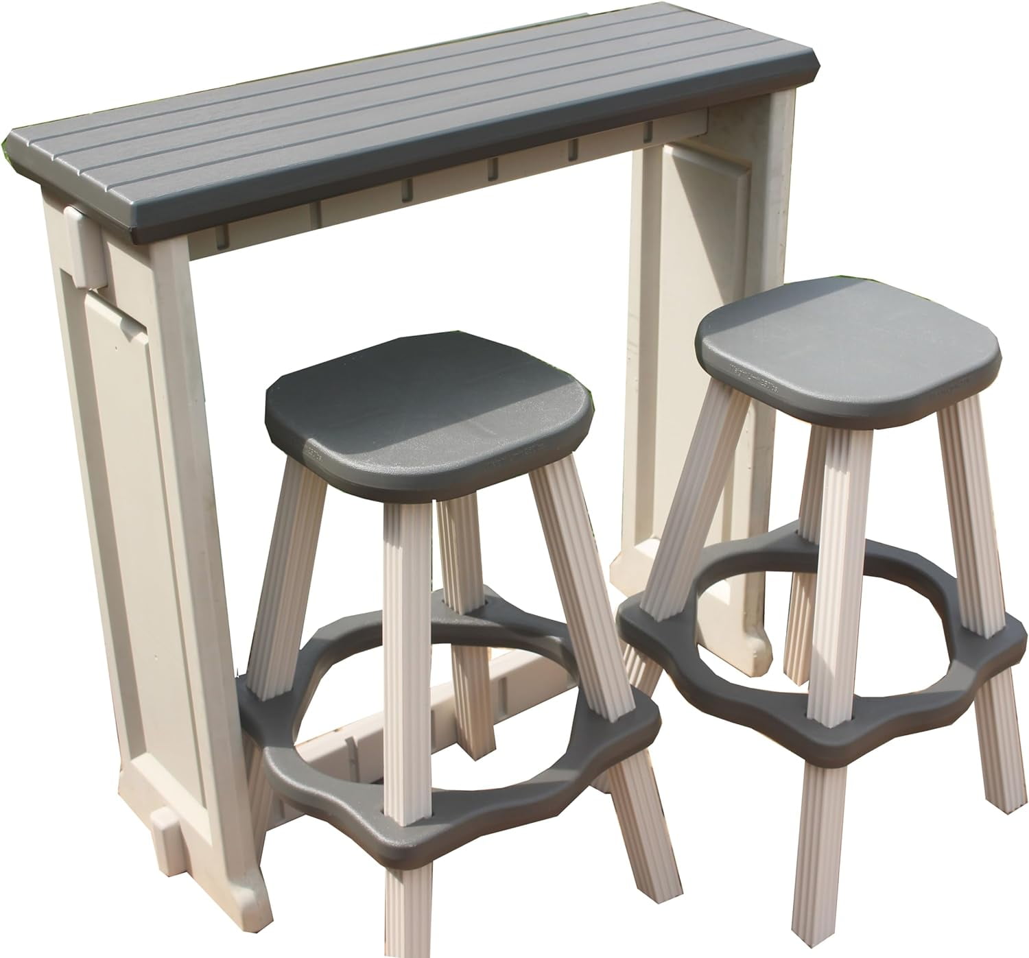 Single Bar Set Includes 2 Barstools Deep Grey Top & Warm Grey Base ...