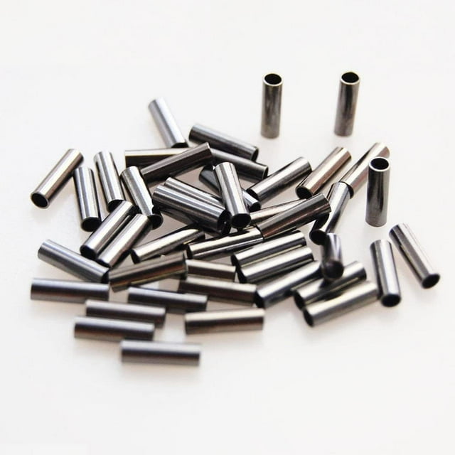 Single Barrel Crimp Sleeves, 200PCS Silver Copper Tube Fishing Line ...