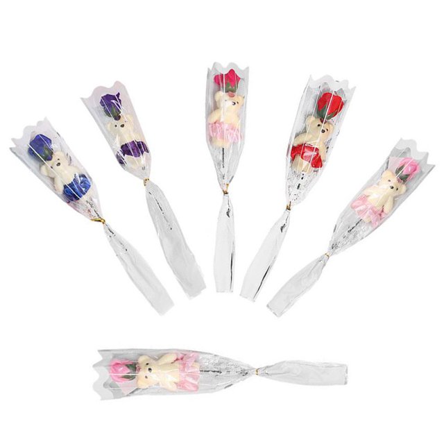 Single Bear Rose Flower Soap Flower Birthday Simulation Soap Flower ...