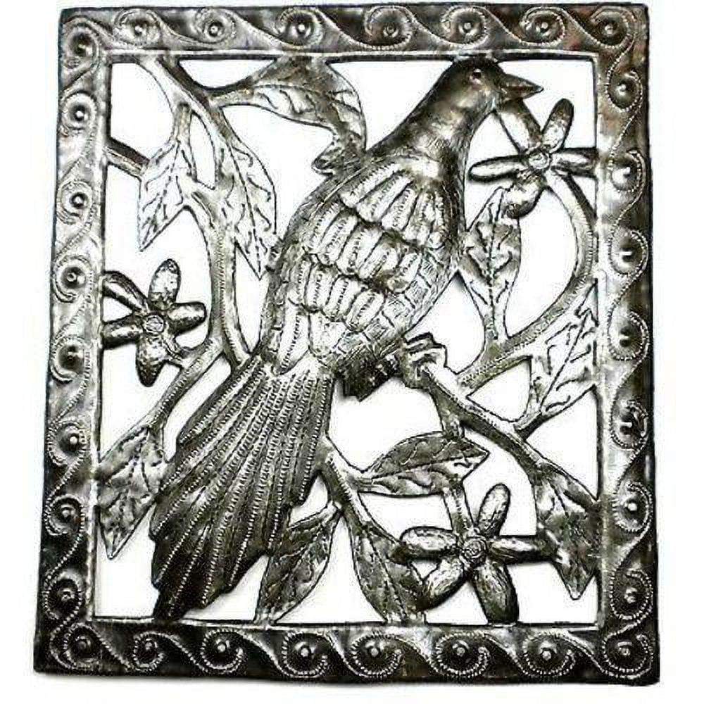 Single Bird Ringed Haitian Steel Drum Square Wall Art - Walmart.com