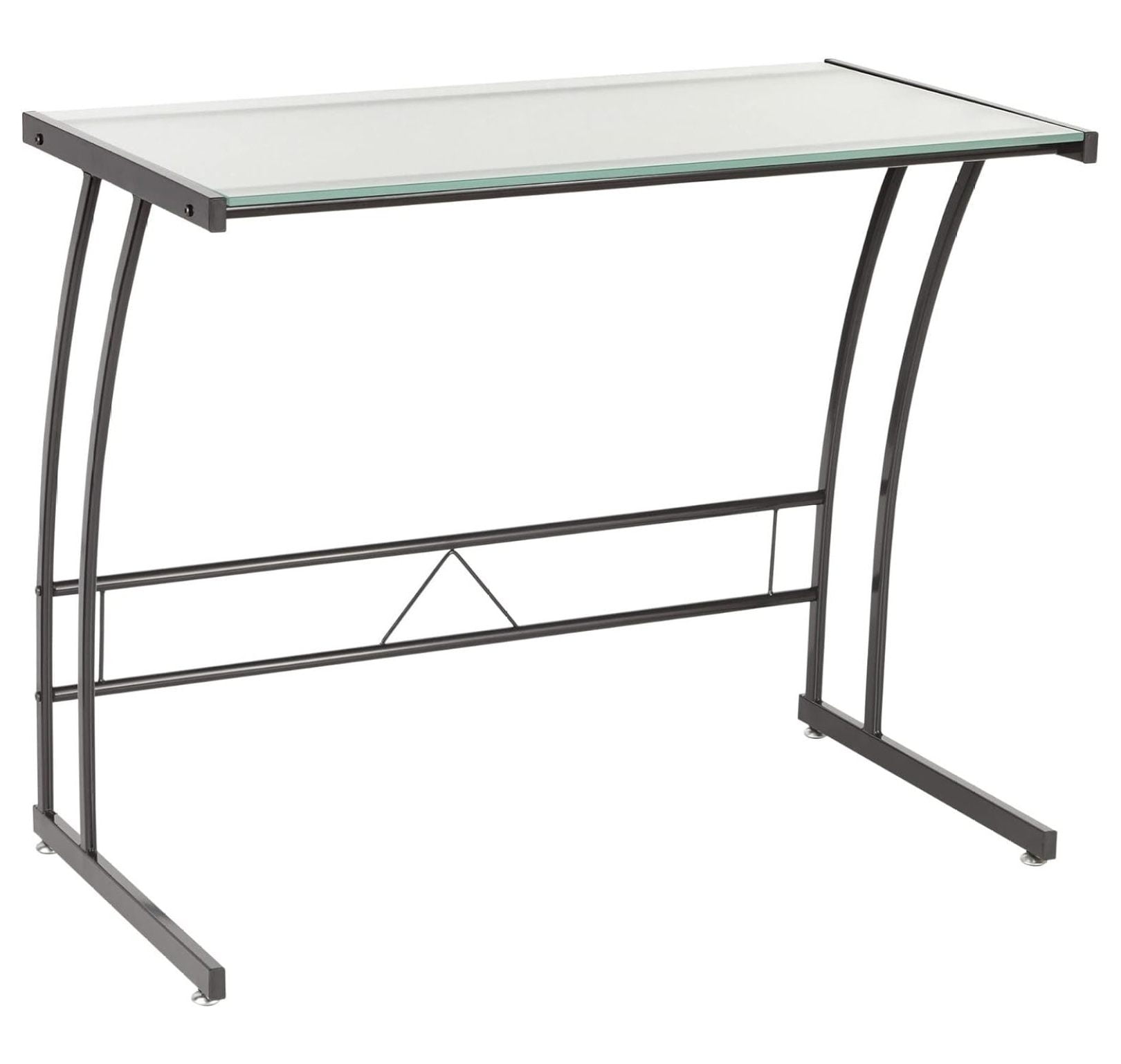 Single Bit Computer Desk, Home Office Desk, Black Desk, Glass Desk ...
