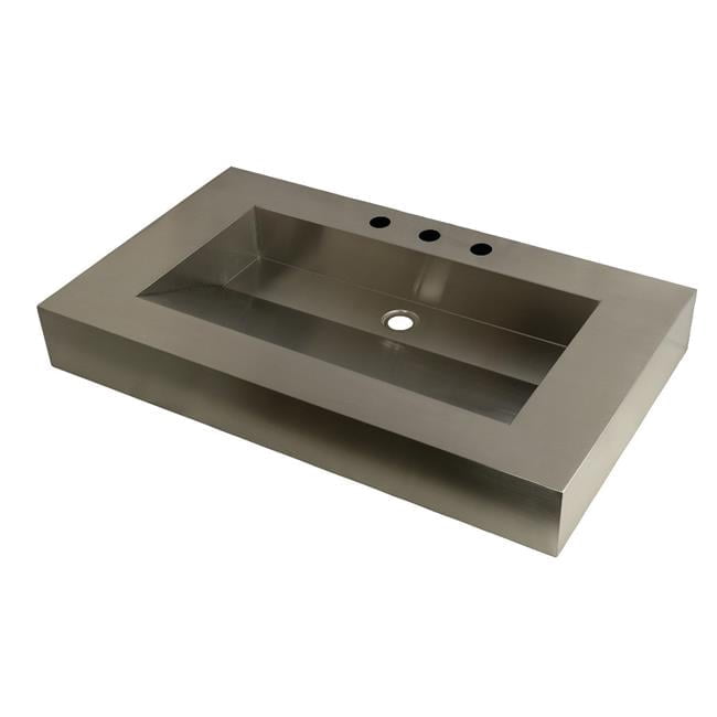 Single-Bowl Lavatory Wash Basin Bar Sink, Stainless Steel - Walmart.com
