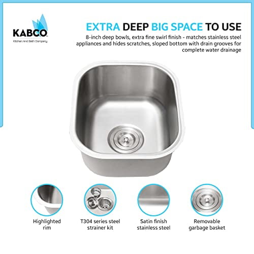 Single Bowl Undermount Stainless Steel Kitchen Sink, Rust Resistant ...