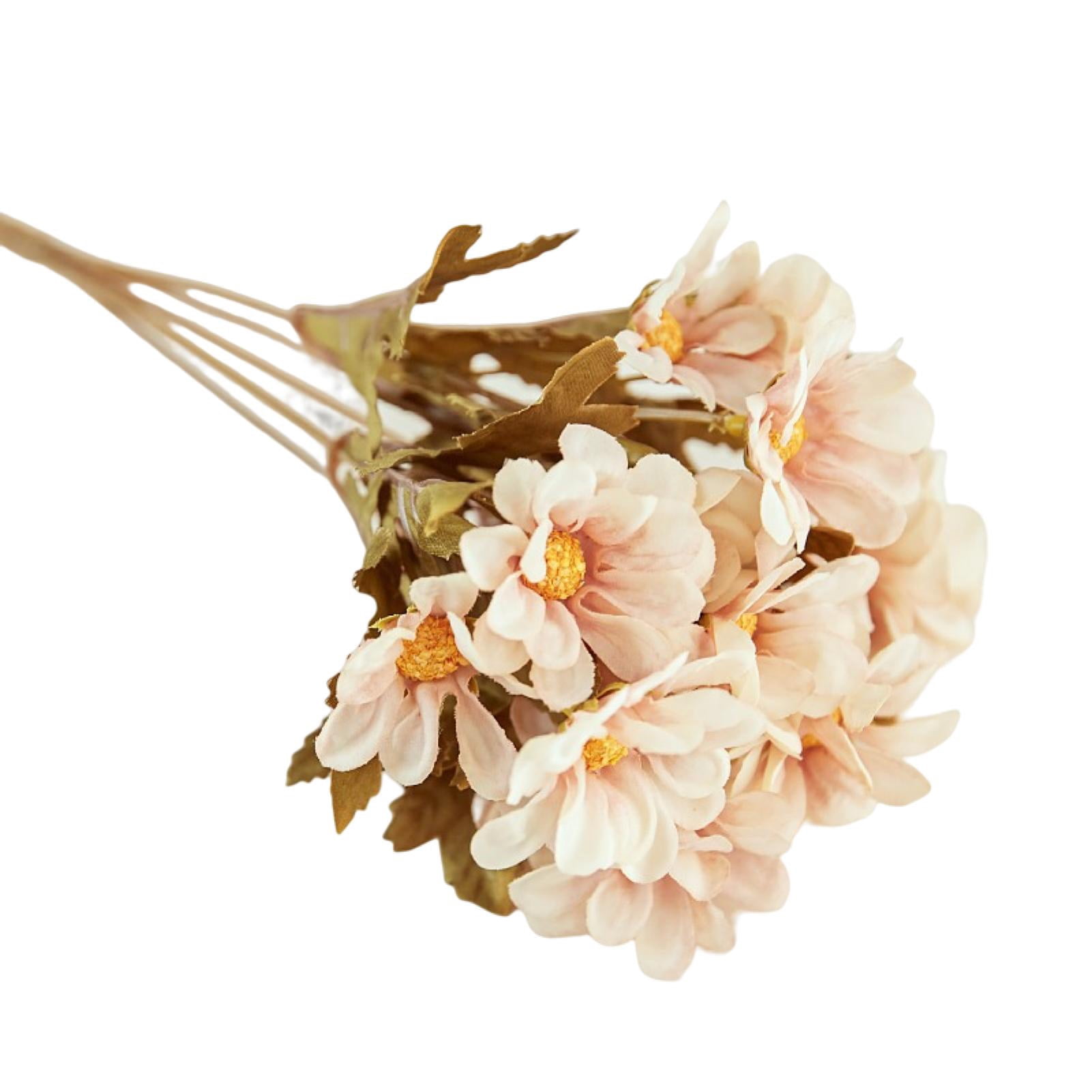 Single Branch Artificial Flower with Green Leaves Decorative Plastic ...