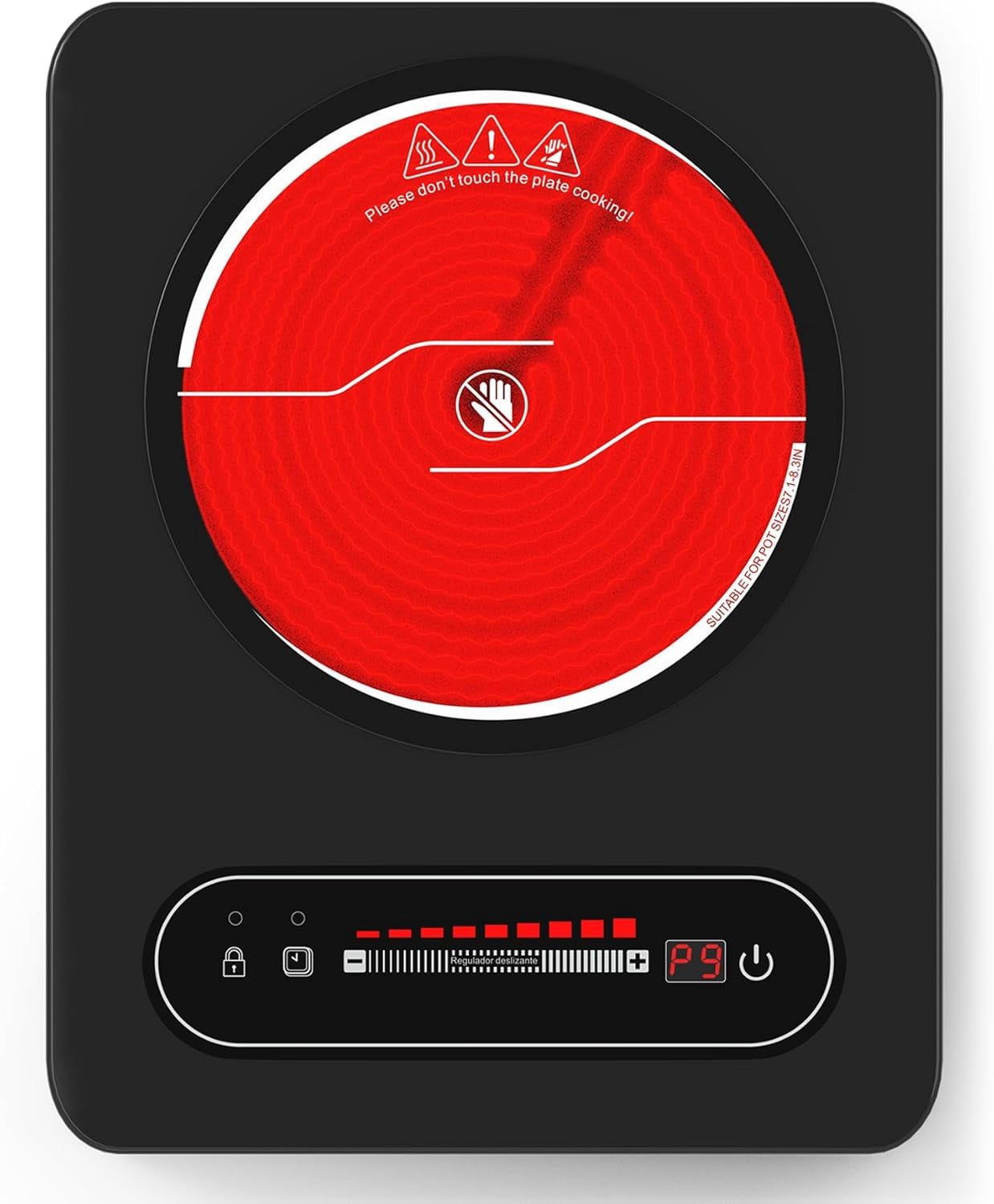 Single Burner Electric Cooktop,110V 1800W Electric Stove Top with LED ...