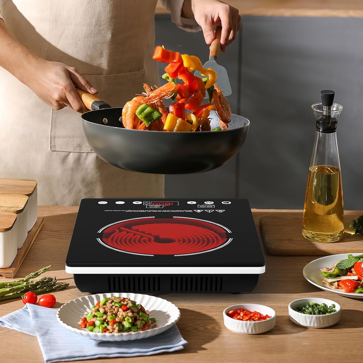 Single Burner Electric Cooktop 1800W - 110V Electric Stove Top Burner ...