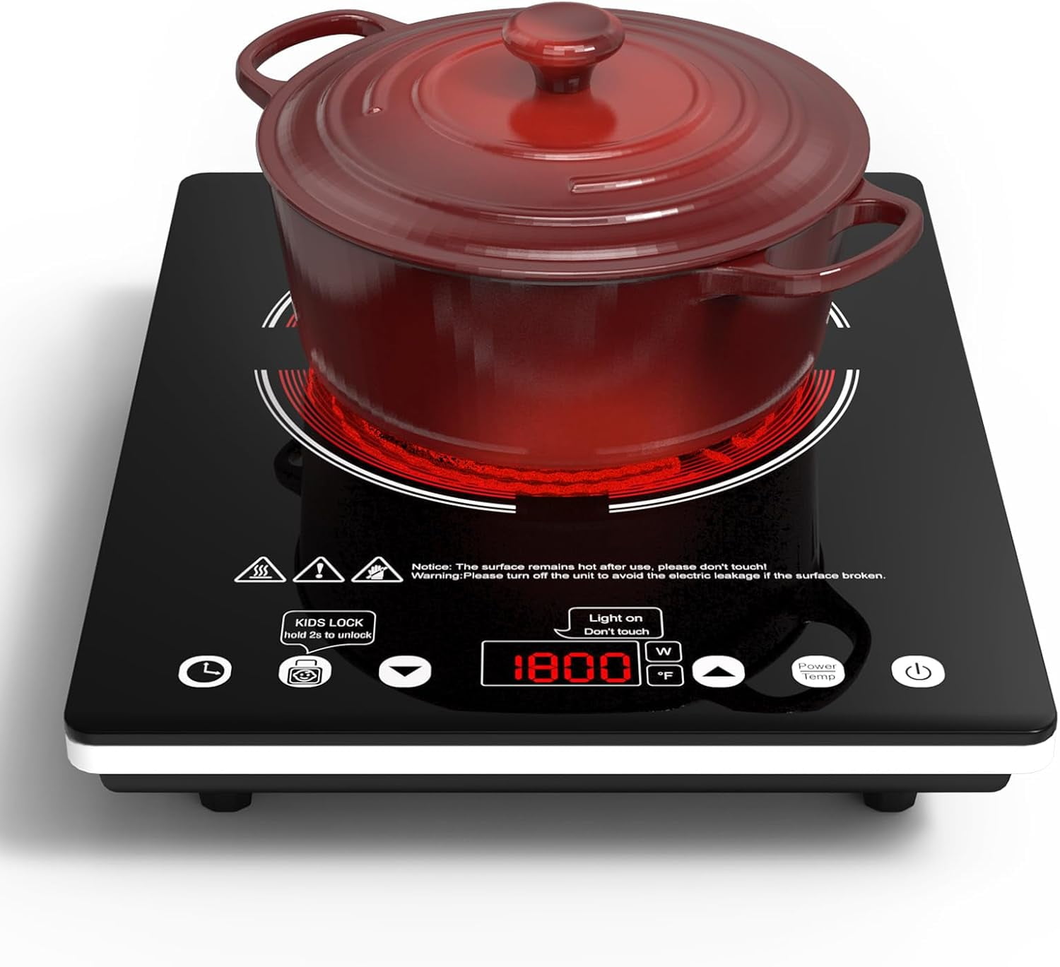 Single Burner Electric Cooktop 1800W - 110V Electric Stove Top Burner ...