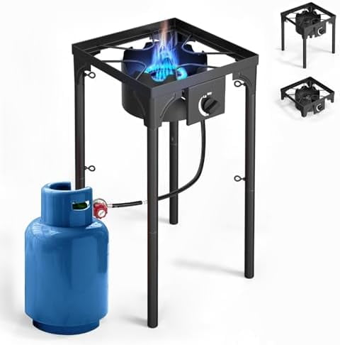 Single Burner Propane Stove, High Pressure Outdoor Stove with -20 Psi ...
