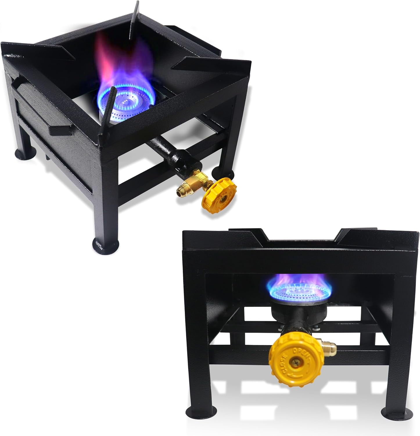 Single Burner Propane Stove - Portable Cast Iron High Pressure Outdoor Propane Burner Cooker ...