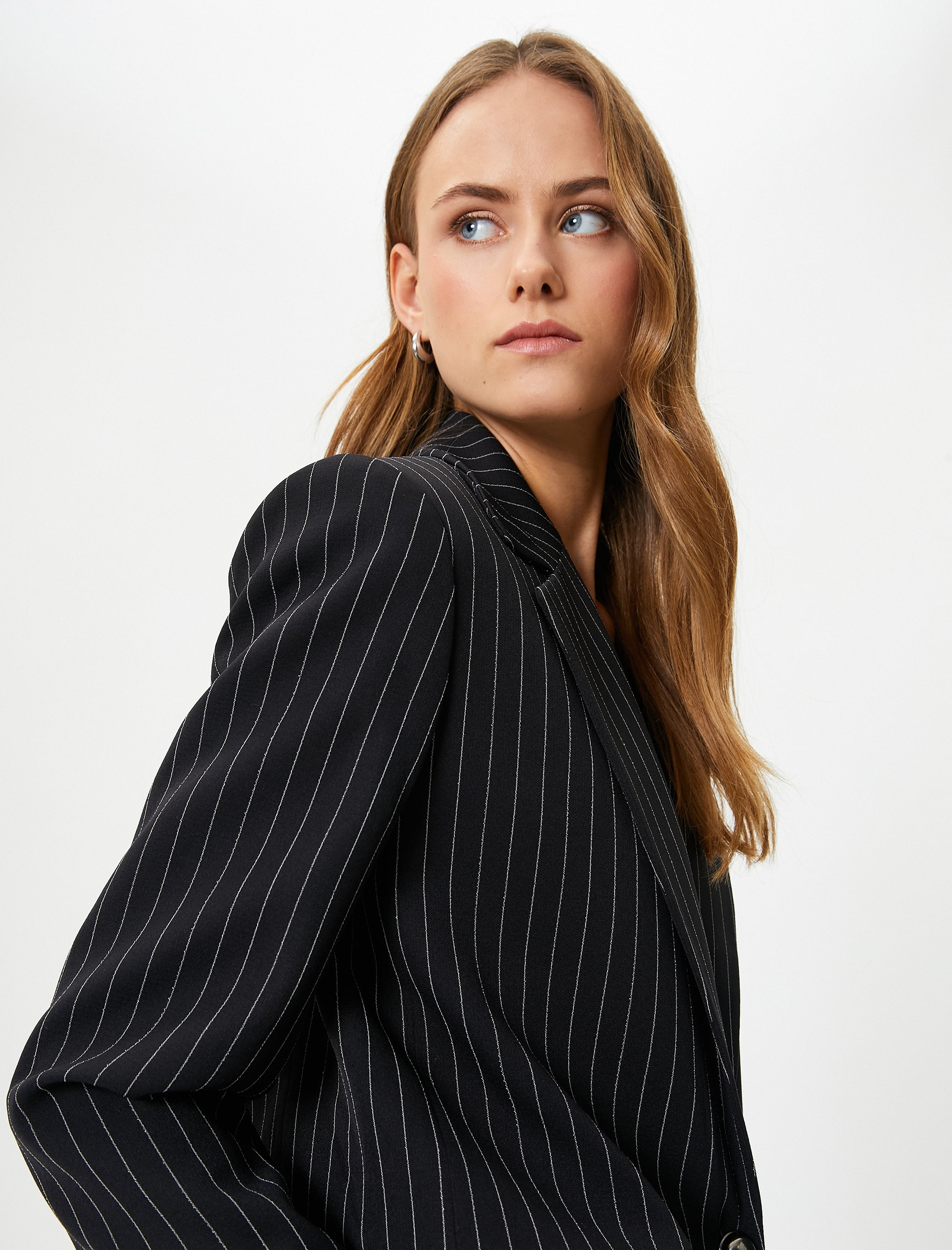 Single Buttoned Pocket Detail Oversized Blazer Jacket - Walmart.com