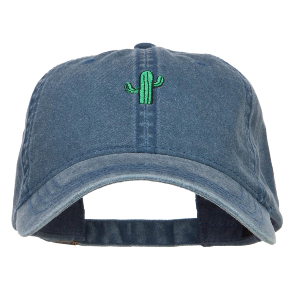 Single Cactus Embroidered Washed Cap - Navy OSFM - Walmart.com