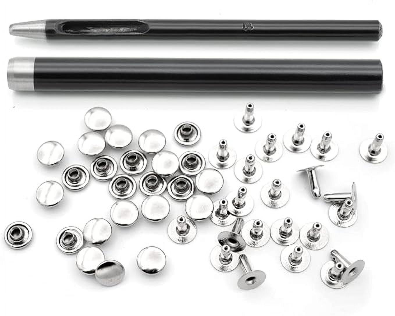 Single Cap Rivet Setter Rivet Punch Setting Tool Kit, Hole Cutter, 200 ...