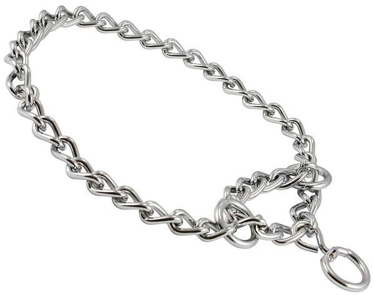 Single Chain Martingale Metal Dog Semi Choke Collar Chrome 8 Sizes (4mm ...