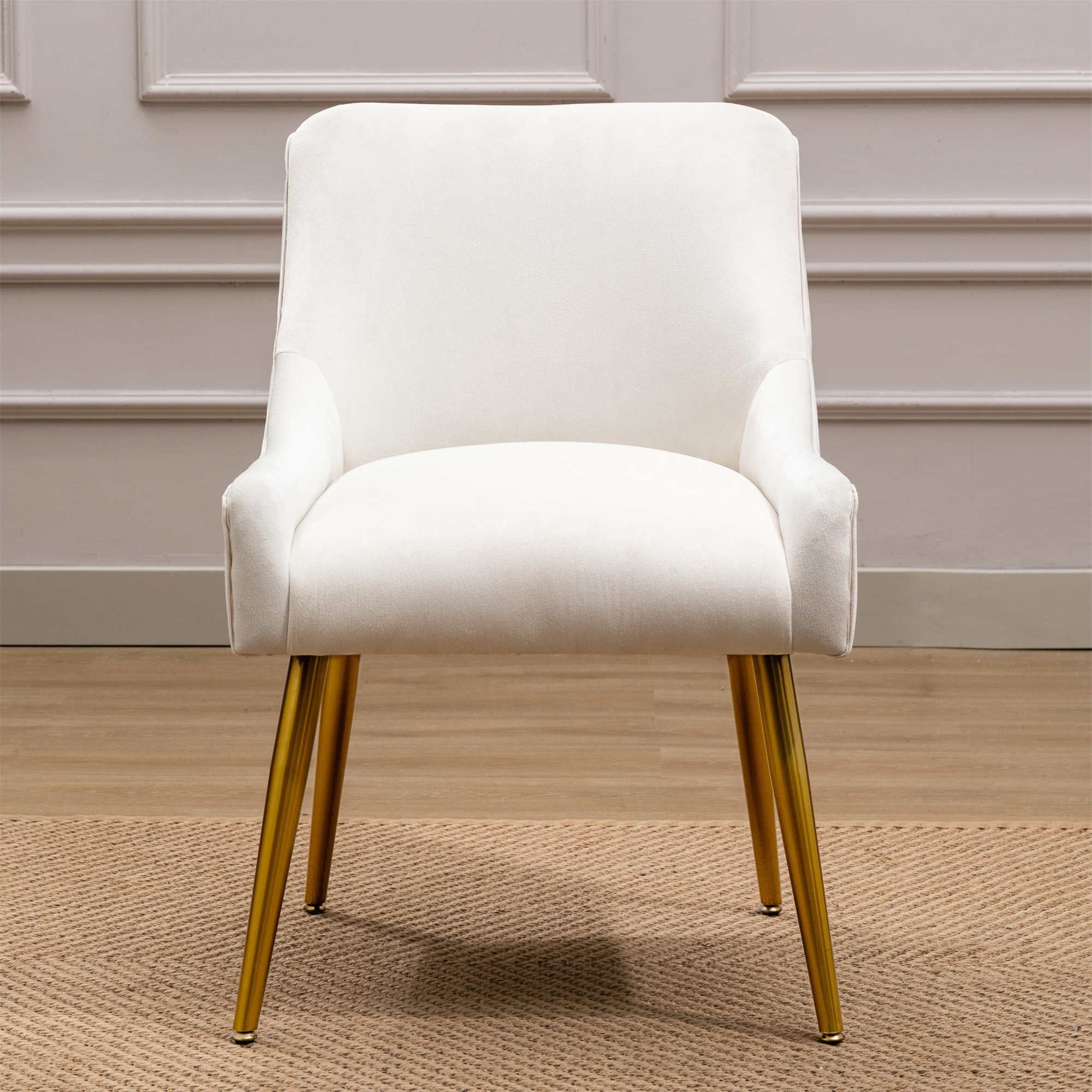 Single Chair Modern Leather Wide Accent Chair Side Chair with Swoop Arm ...